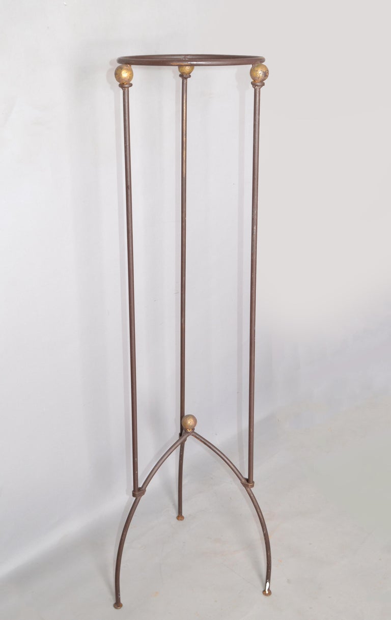 American Arts And Crafts Hand Crafted Tall Wrought Iron Tripod Plant ...