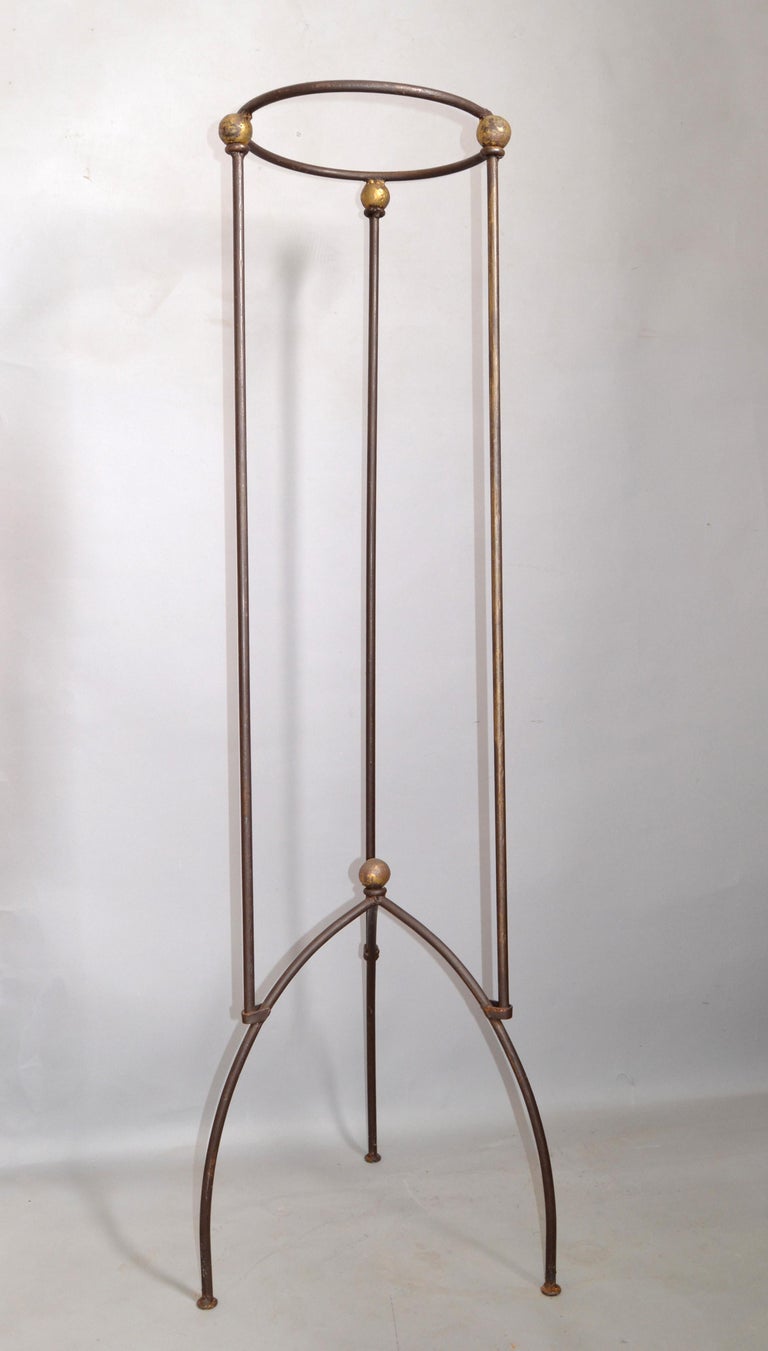 American Arts And Crafts Hand Crafted Tall Wrought Iron Tripod Plant ...