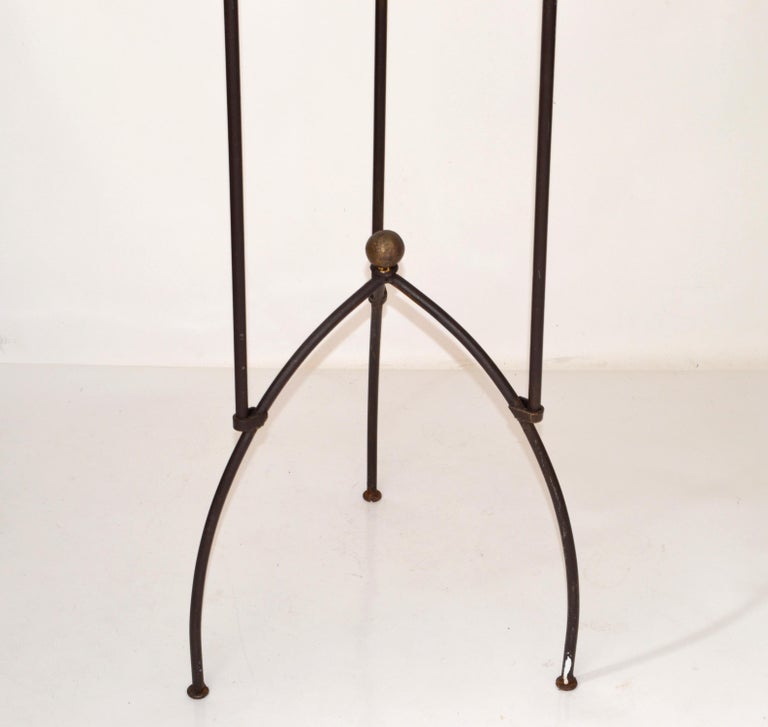 American Arts And Crafts Hand Crafted Tall Wrought Iron Tripod Plant ...