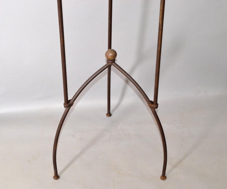 American Arts And Crafts Hand Crafted Tall Wrought Iron Tripod Plant ...