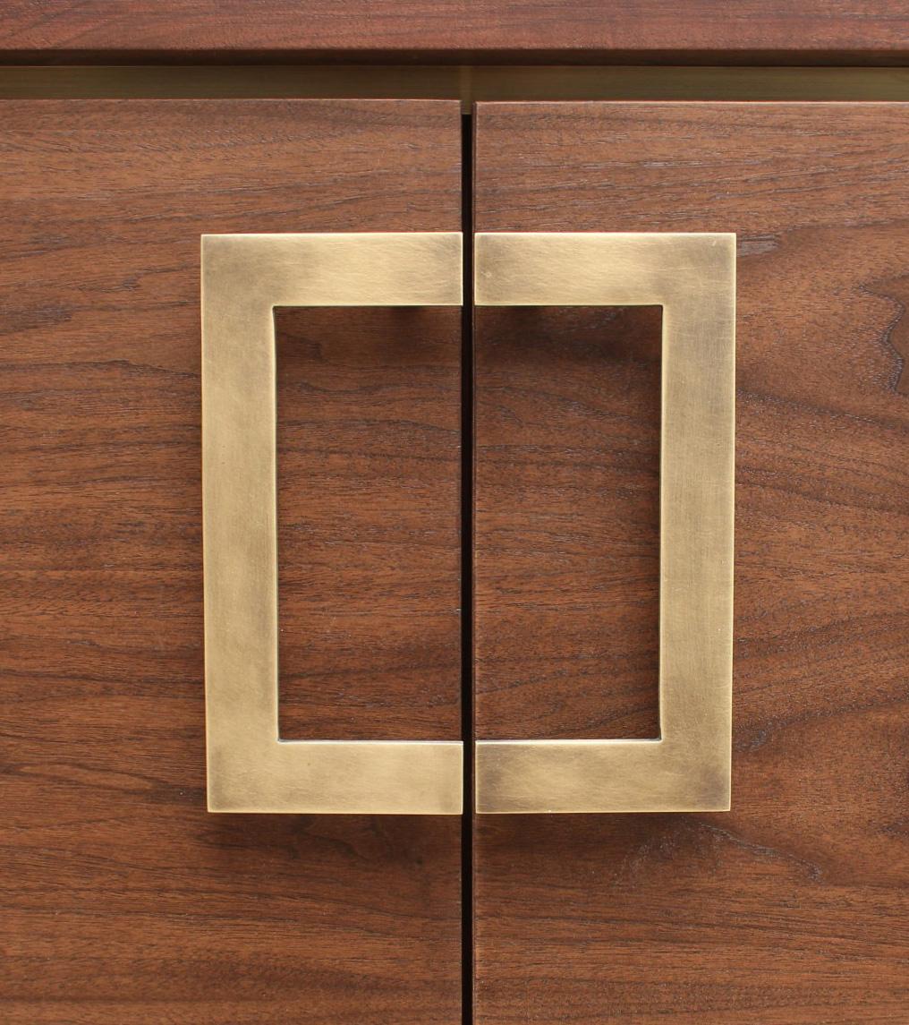 American Black Walnut Inset Cabinet with Brass Handles by Mark Jupiter ...