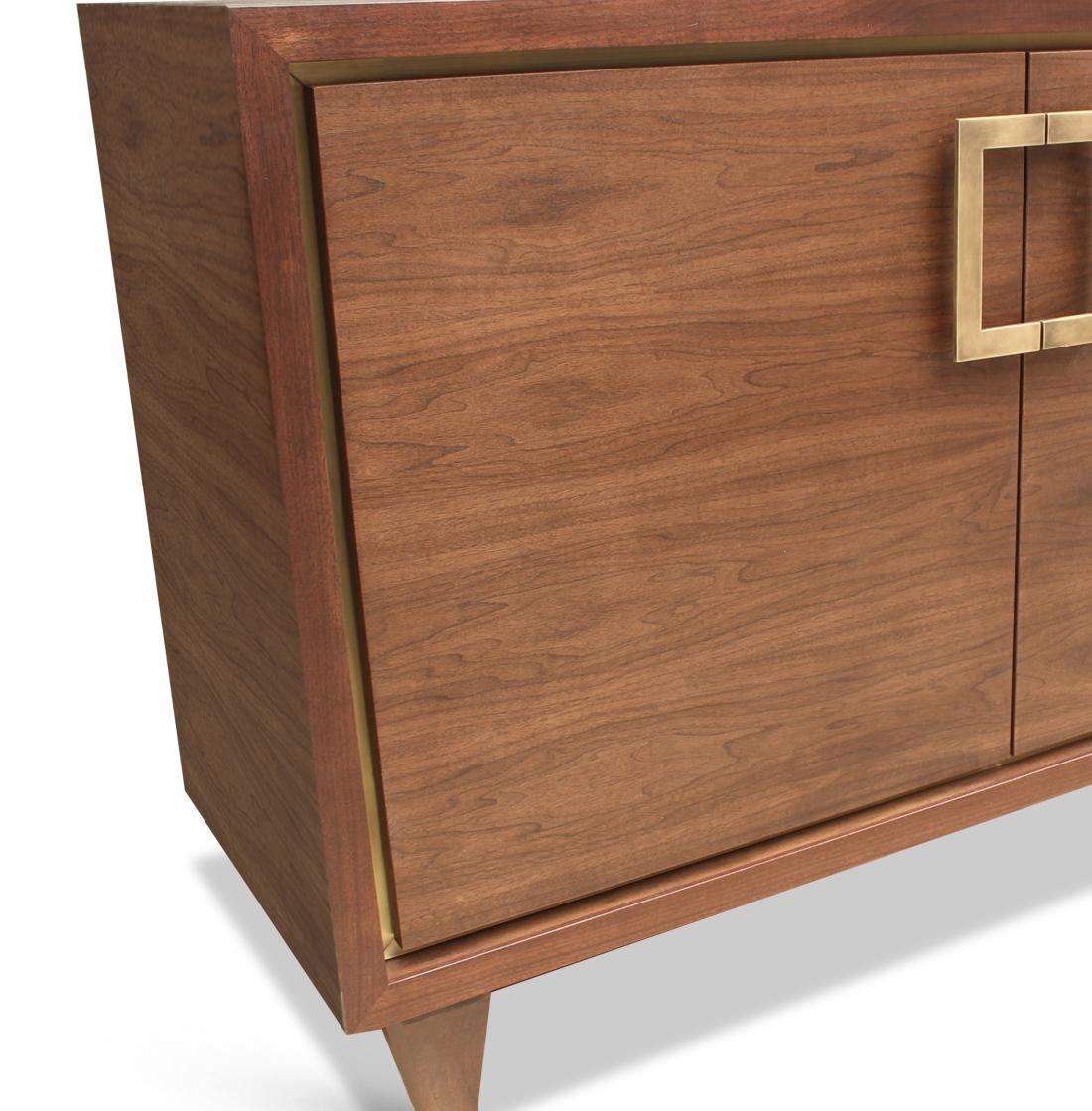 American Black Walnut Inset Cabinet with Brass Handles by Mark Jupiter ...