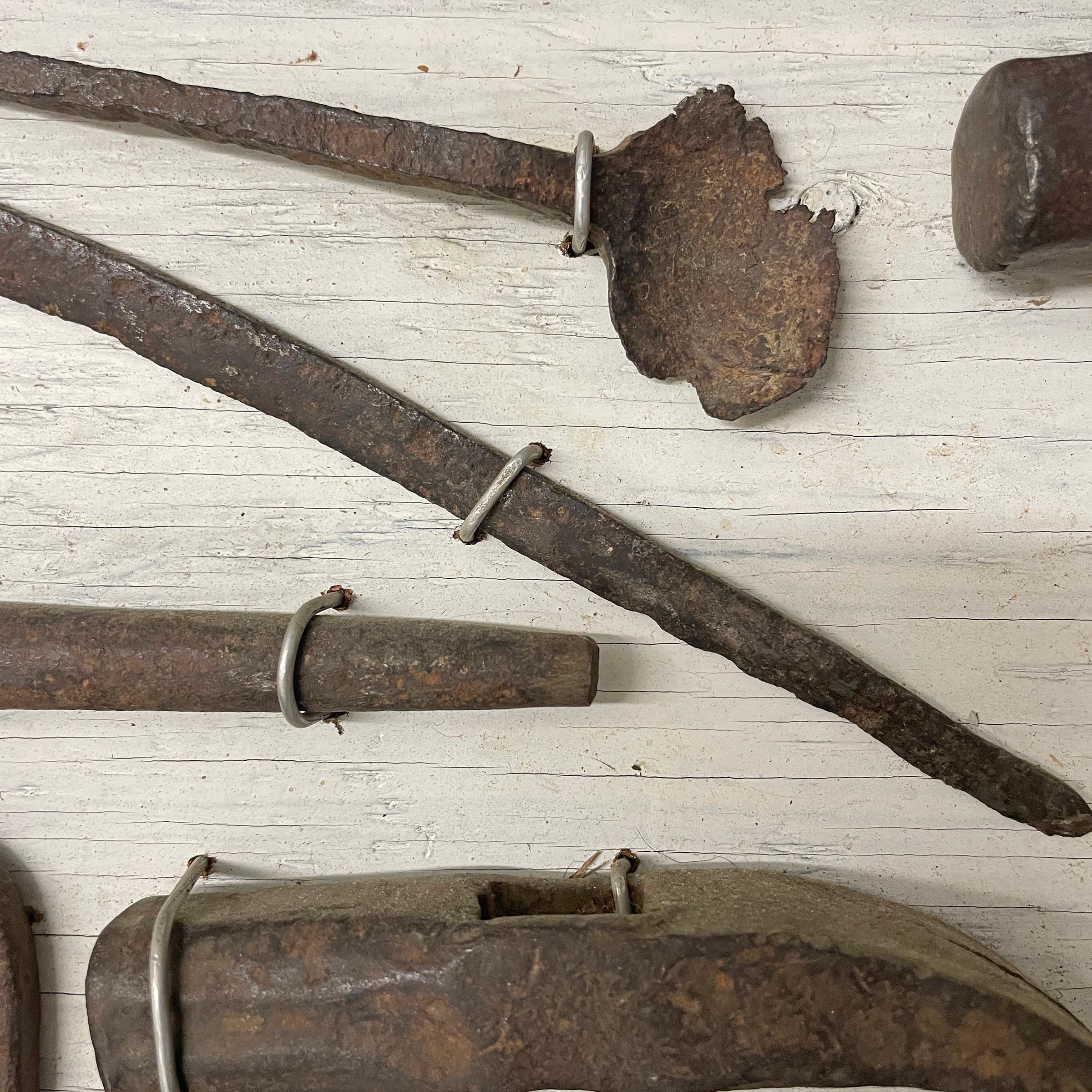 American Blacksmith's Shop Tool Board with 18th and 19th Century Iron ...