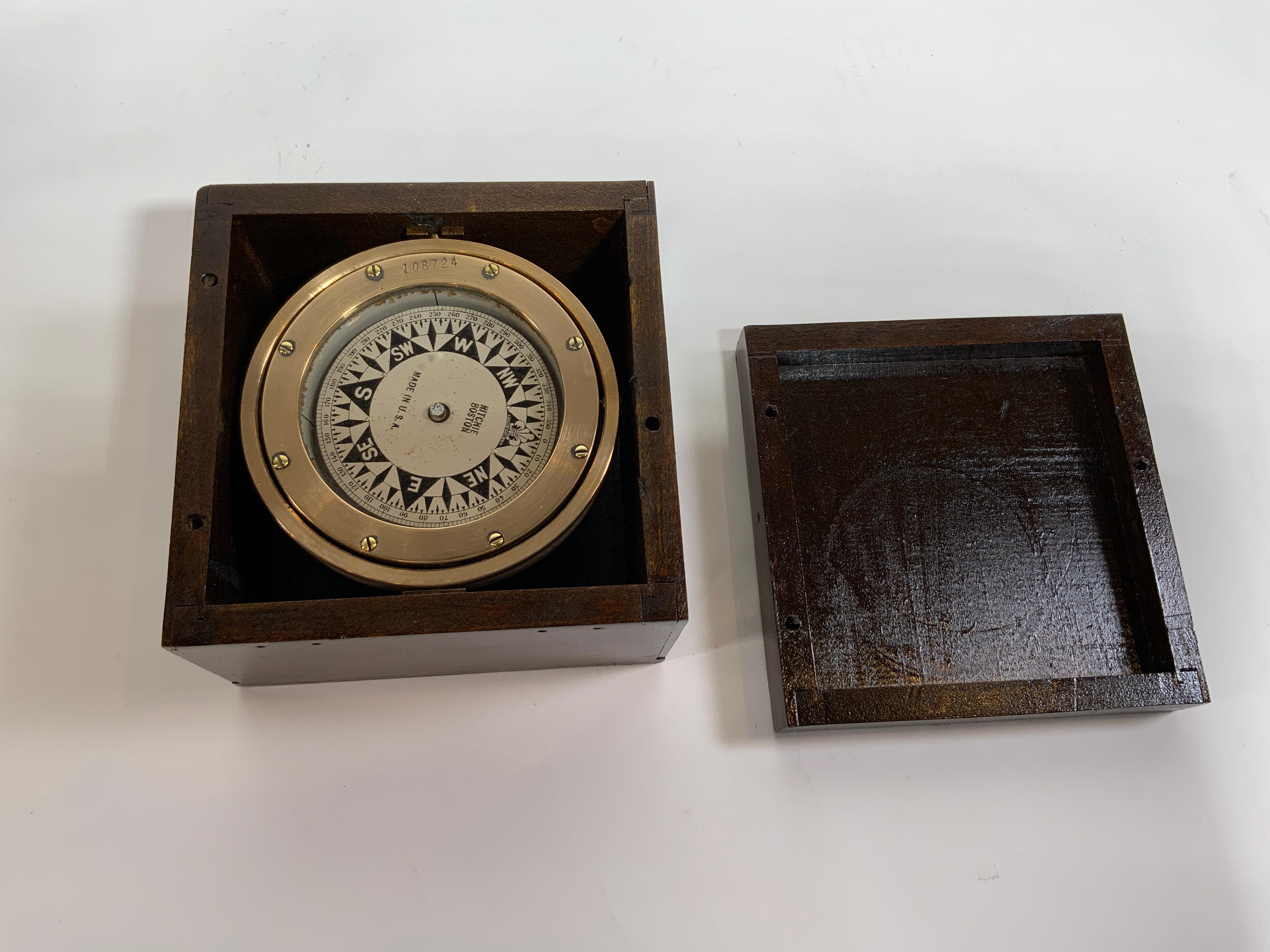 American Boat Boxed Compass by Ritchie at 1stDibs
