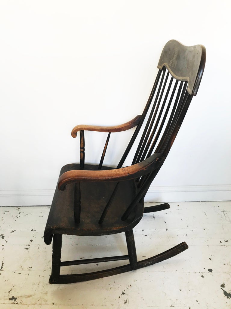 American Boston Rocking Chair with Original Paint and Stencilled ...
