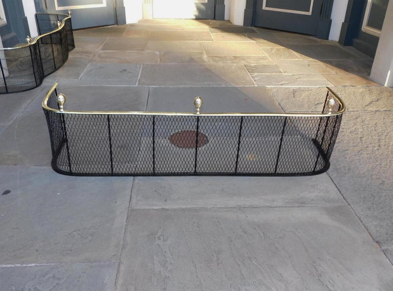 American Brass and Artistic Wire Work Lemon Finial Fire Place Fender, C ...