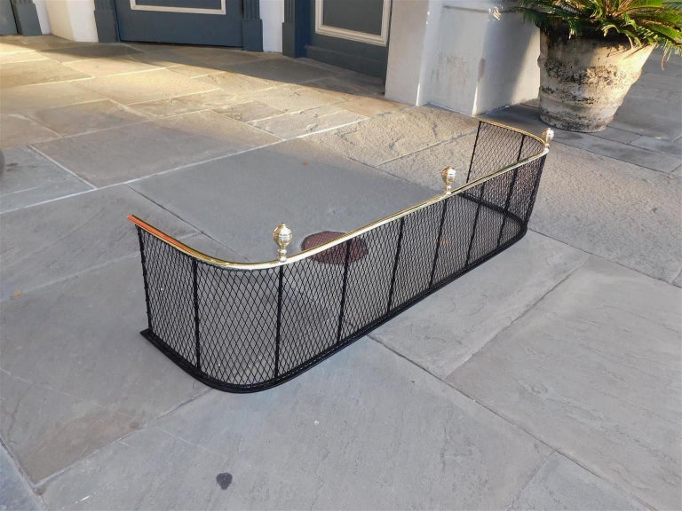 American Brass and Artistic Wire Work Lemon Finial Fire Place Fender, C ...