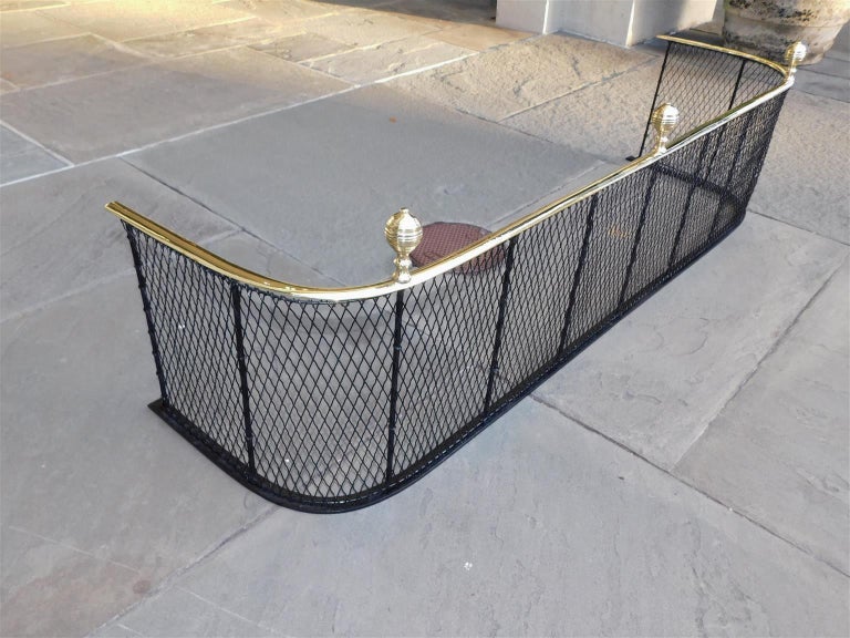 American Brass and Artistic Wire Work Lemon Finial Fire Place Fender, C ...