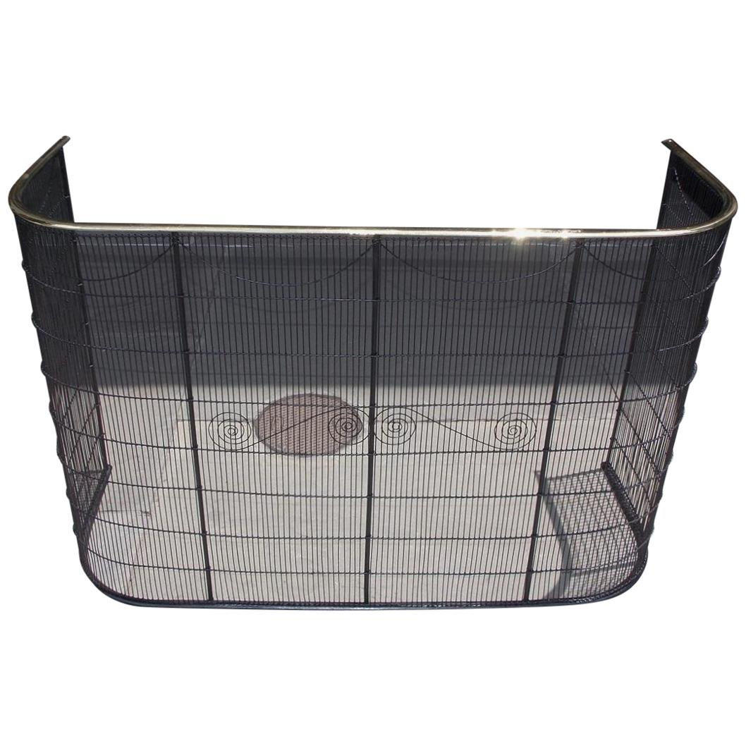 American Brass and Wire Mesh Four-Panel Fireplace Screen, Circa 1880 at ...