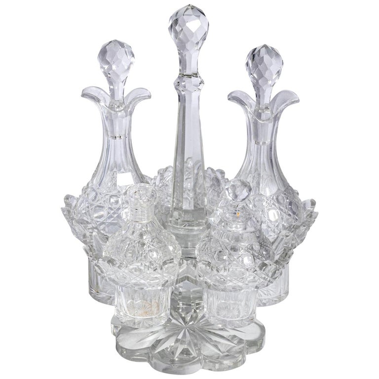 American Brilliant Period Cutglass Cruet Set at 1stDibs