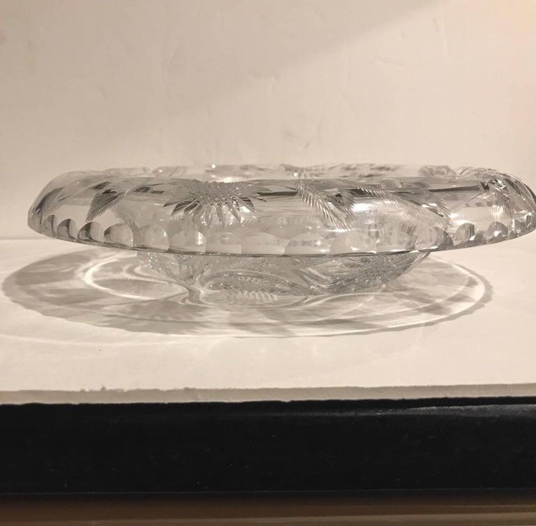 19th Century American Brilliant Rolled Edge Intaglio Cut-Glass Bowl For ...