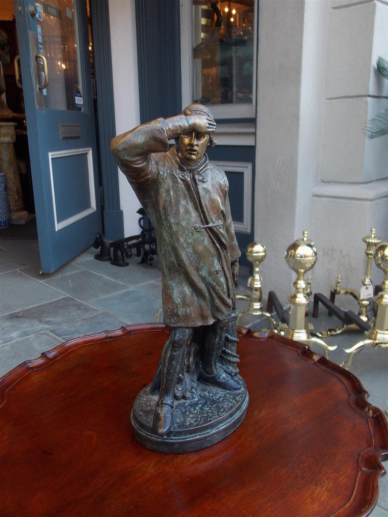 American Bronze Sea Mariner Bracing on Rope Piling Mounted to Oval Base ...