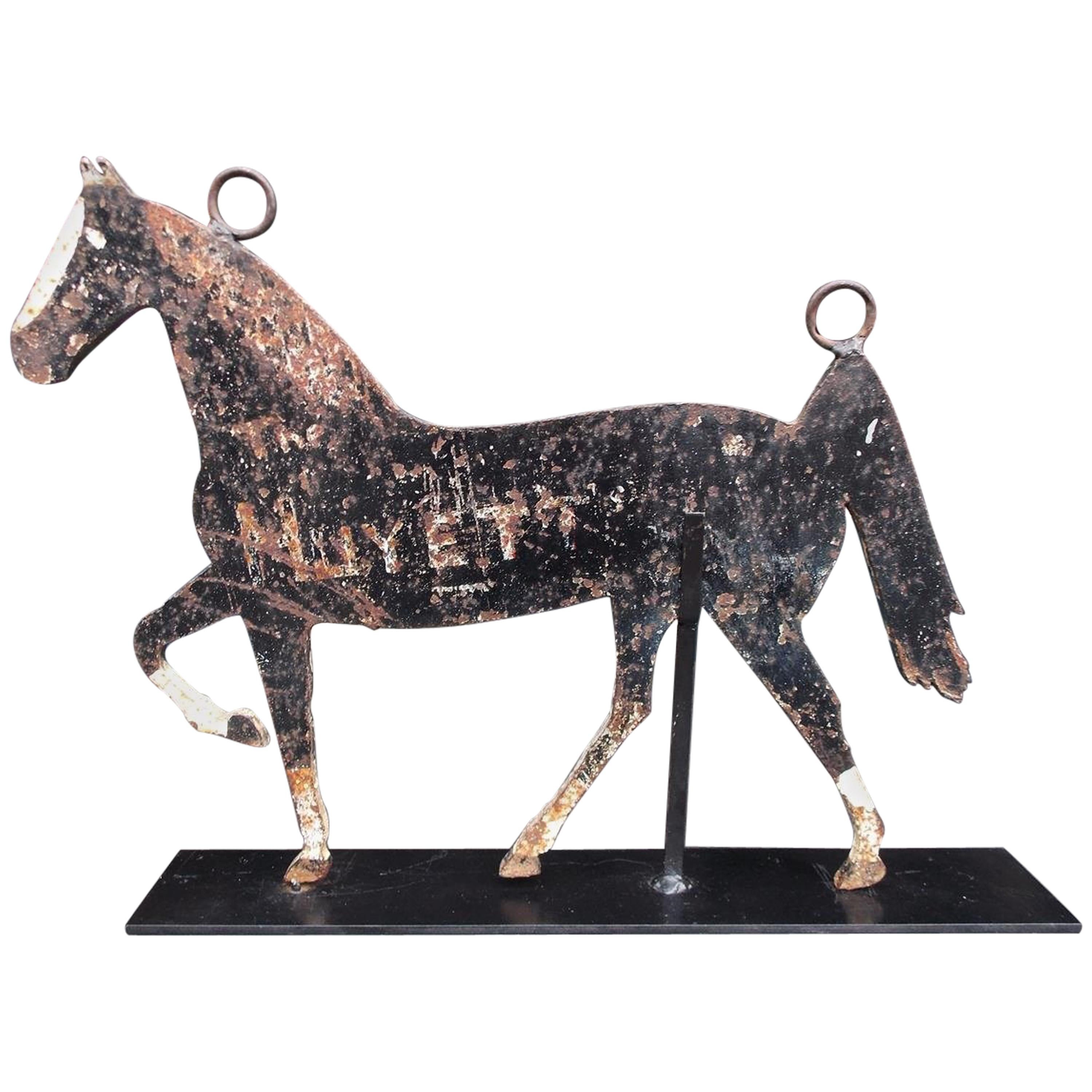 American Cast Iron and Painted Horse Trade / Stable Sign "Muyettes ...