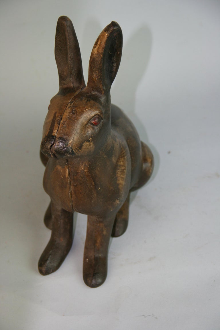 American Cast Iron Large Scale Garden Rabbit Ornament, 1960's For Sale ...