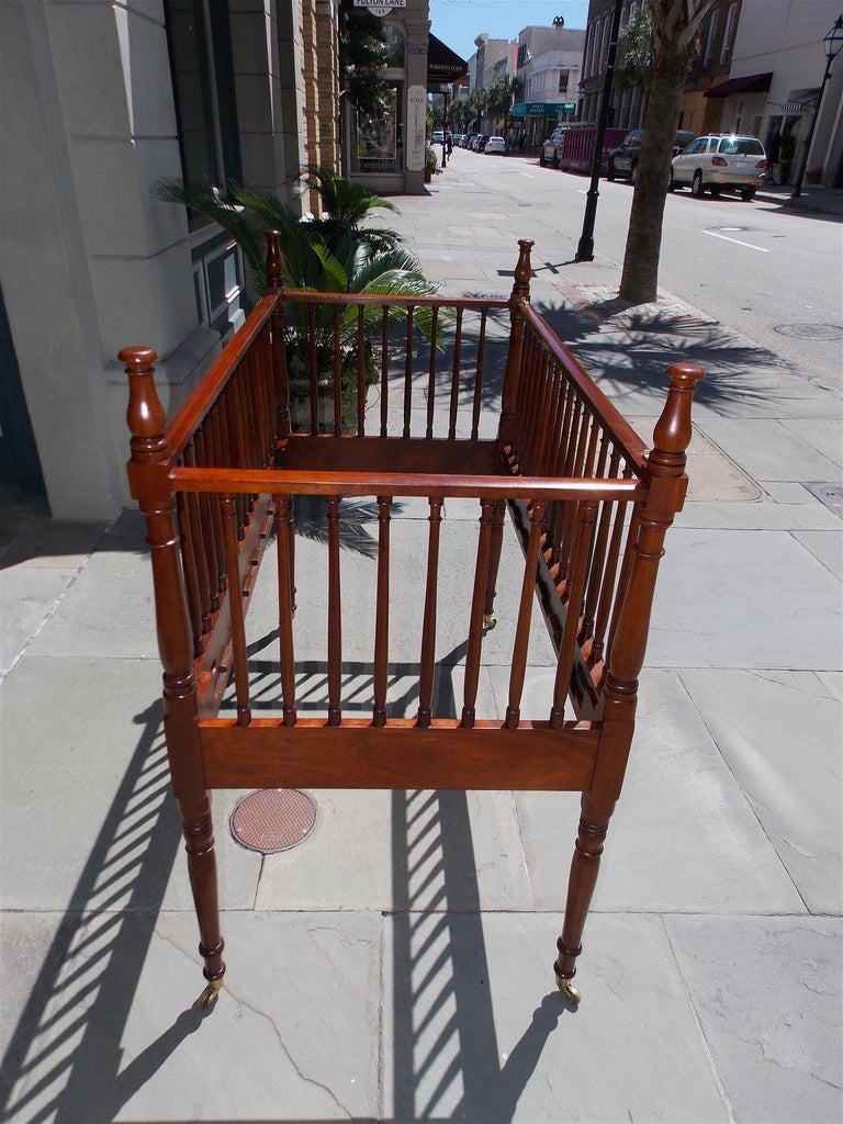 American Charleston Mahogany Child's Crib with Bulbous Spindles on ...