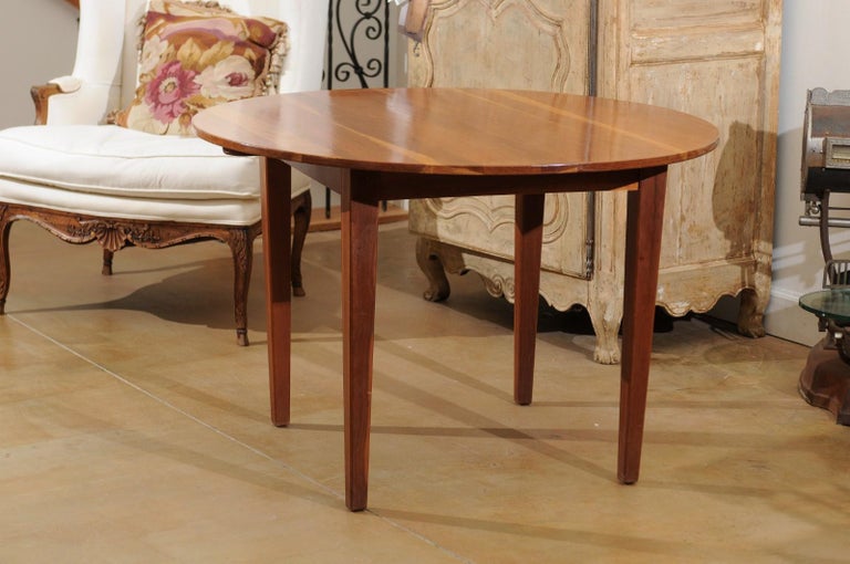 American Cherry Round Top Dining Table with Tapered Legs and Square ...
