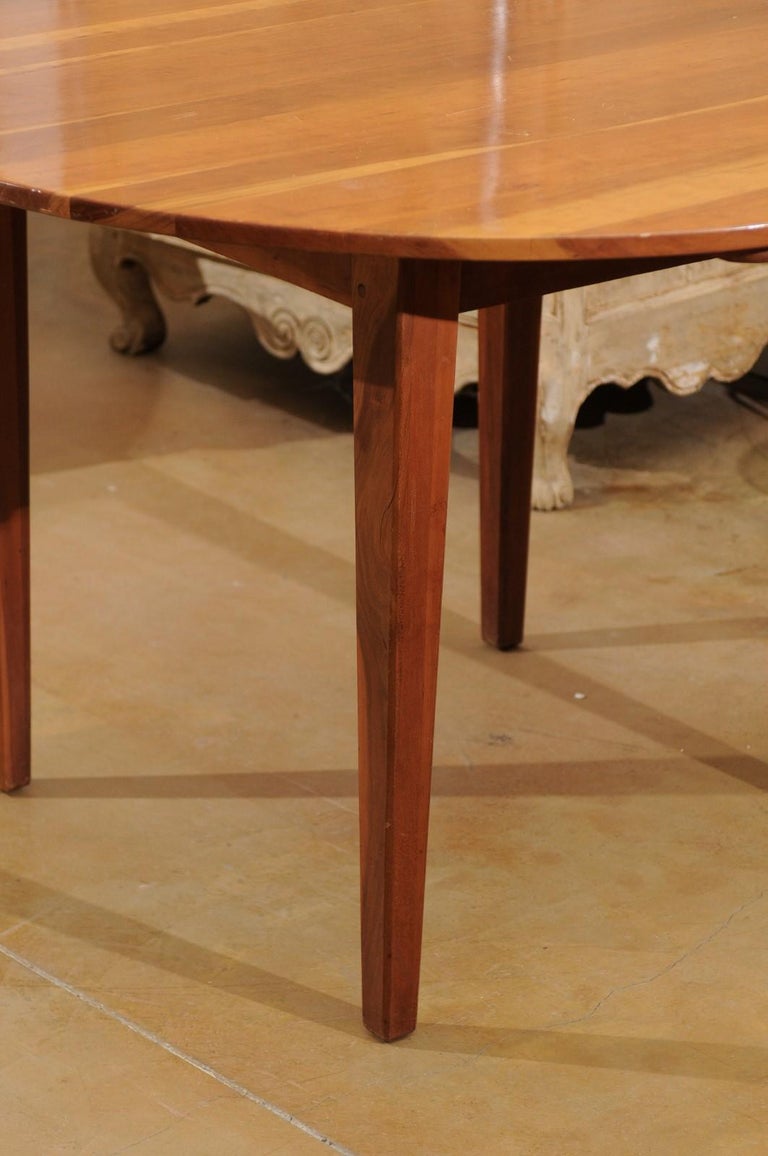 American Cherry Round Top Dining Table with Tapered Legs and Square ...