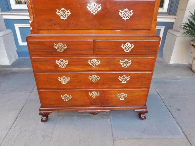 American Chippendale Mahogany Chest on Chest with Orig. Claw and Ball ...