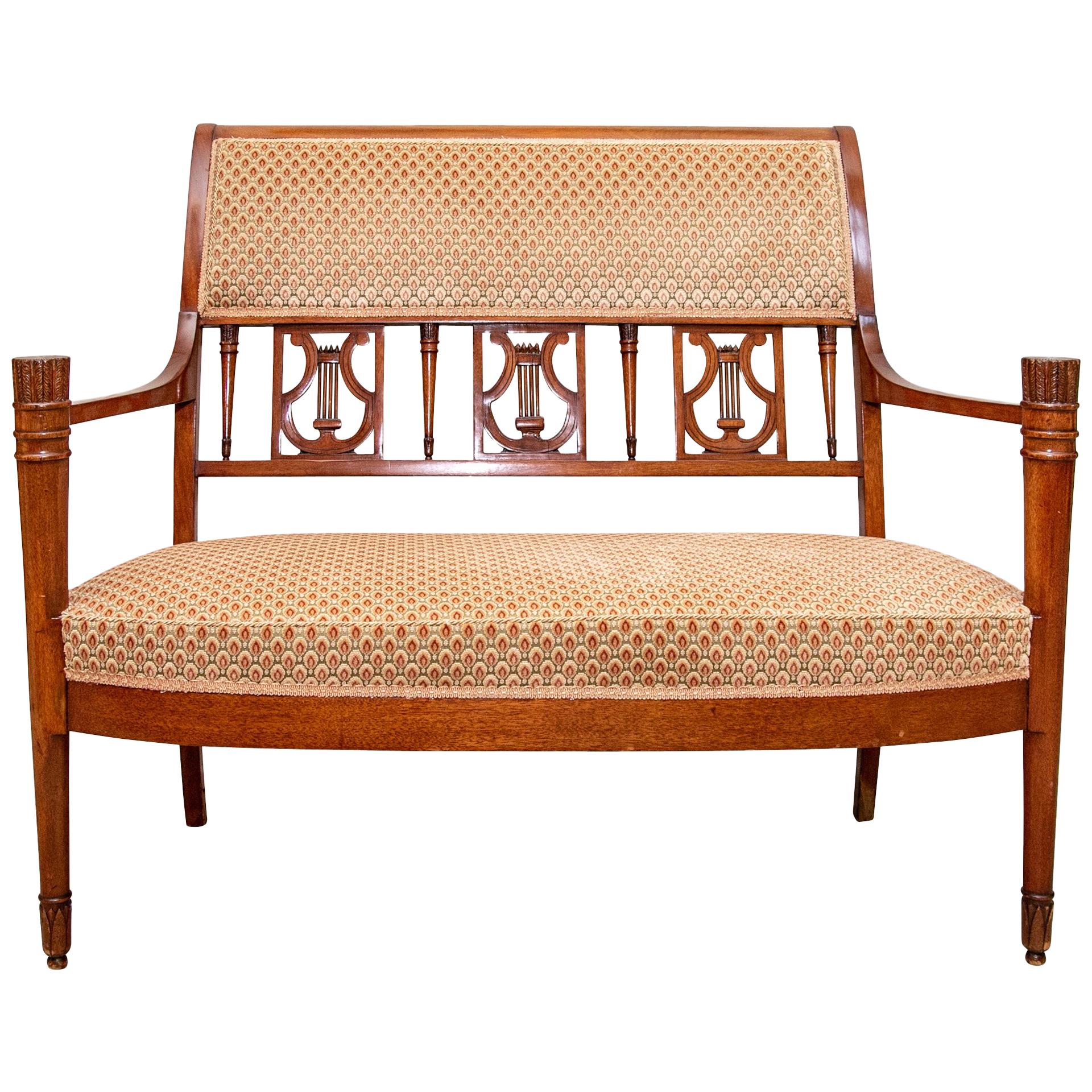 Elegant Antique French Carved and Gilt Settee in Louis XVI Style For ...