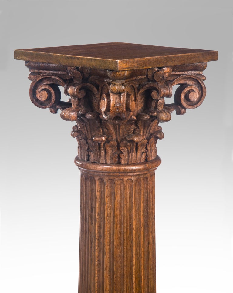 American Classical Column Oak Pedestal For Sale at 1stDibs