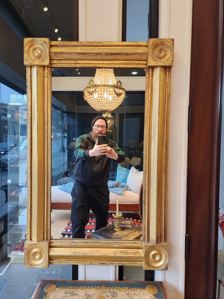 American Classical Gold Gilded Mirror For Sale at 1stDibs