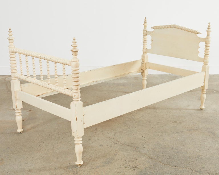 American Classical Jenny Lind Bobbin Turned Painted Spool Bed For Sale ...