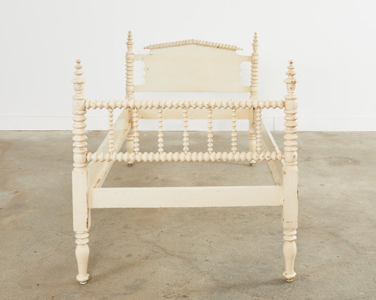 American Classical Jenny Lind Bobbin Turned Painted Spool Bed For Sale ...