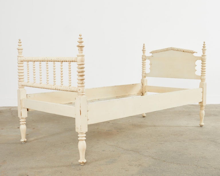 American Classical Jenny Lind Bobbin Turned Painted Spool Bed For Sale ...