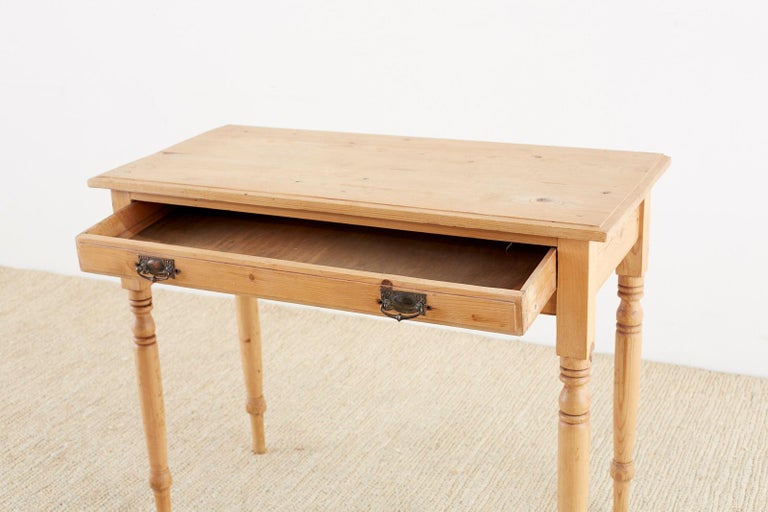 American Country Pine Farmhouse Writing Table or Console at 1stDibs