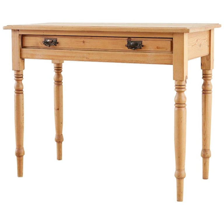 American Country Pine Farmhouse Writing Table or Console at 1stDibs