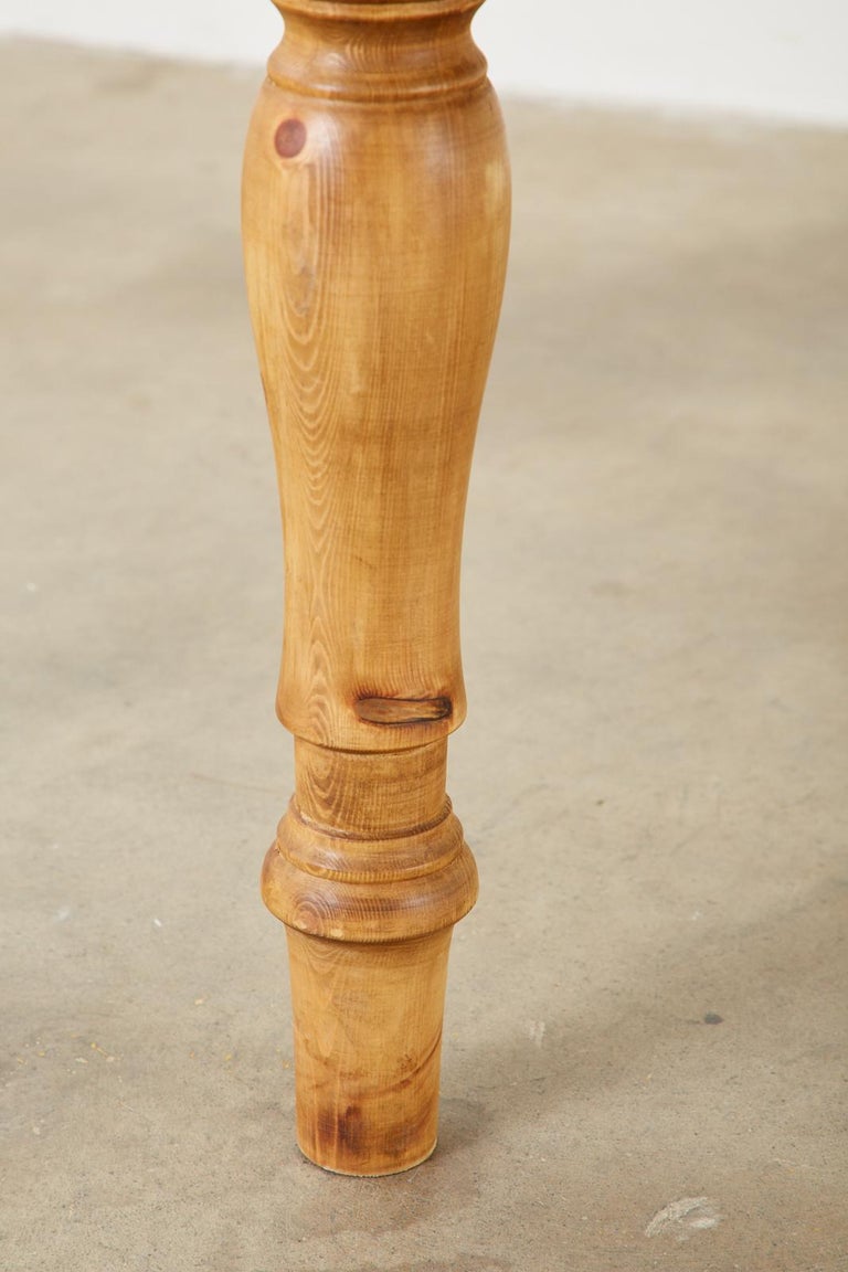 American Country Pine Turned Leg Farmhouse Table at 1stDibs