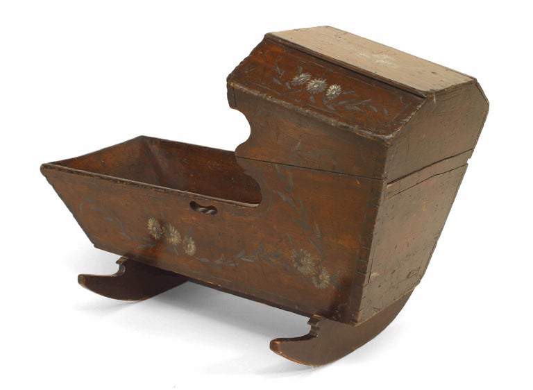 American Country Pine Rocking Cradle For Sale at 1stDibs