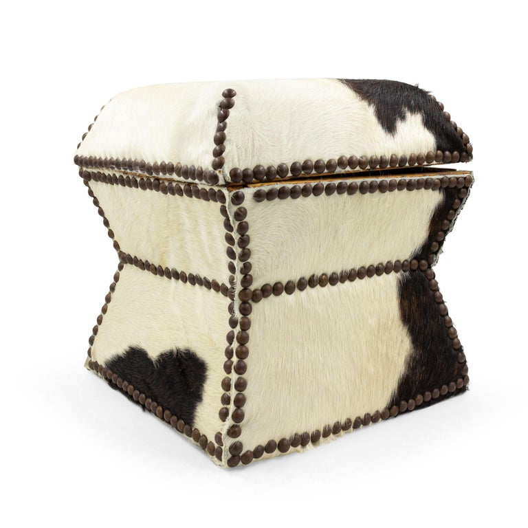American Cowhide and Brass Box For Sale at 1stDibs