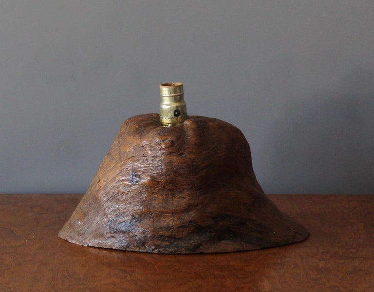 American Craft, Freeform Table Lamp, Burl, Fabric, America, 1950s For ...