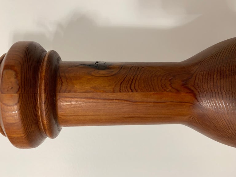 American Craft, Reclaimed Turned Wood Table Lamp, 1970s For Sale at 1stDibs