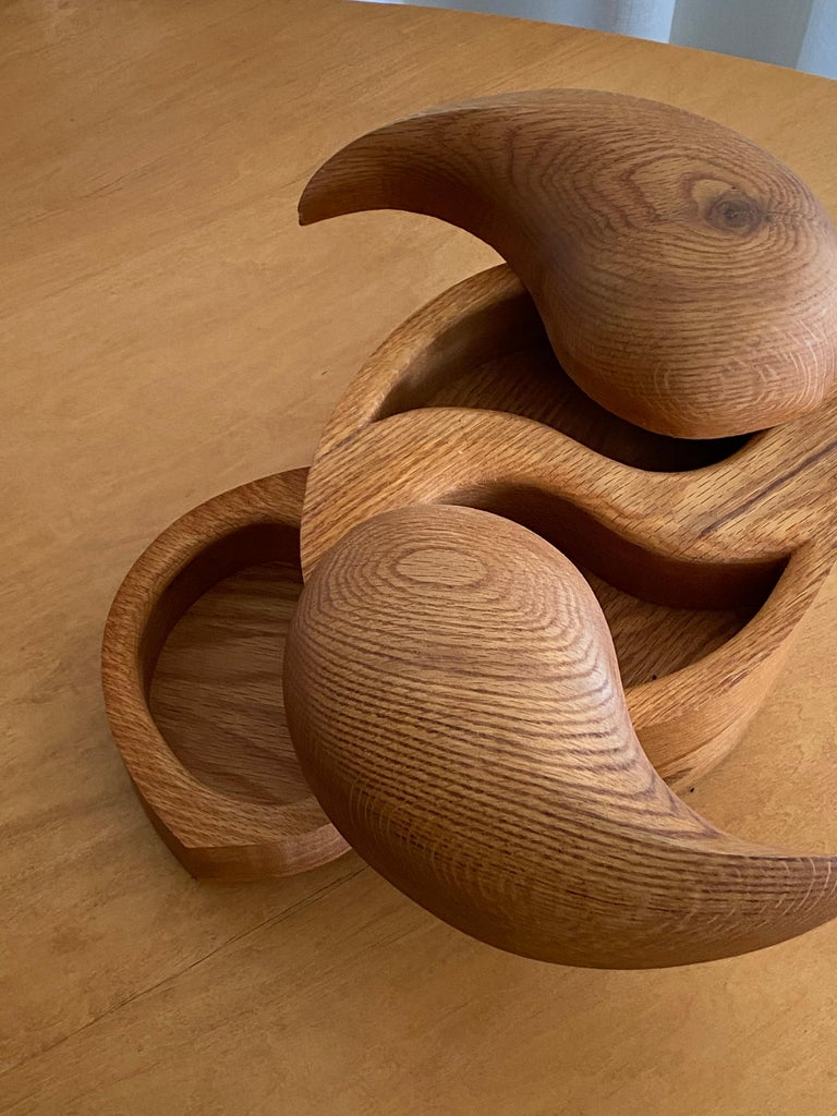 American Craft, Sizable Organic Jar, Solid Sculpted Oak, America, 1970s ...