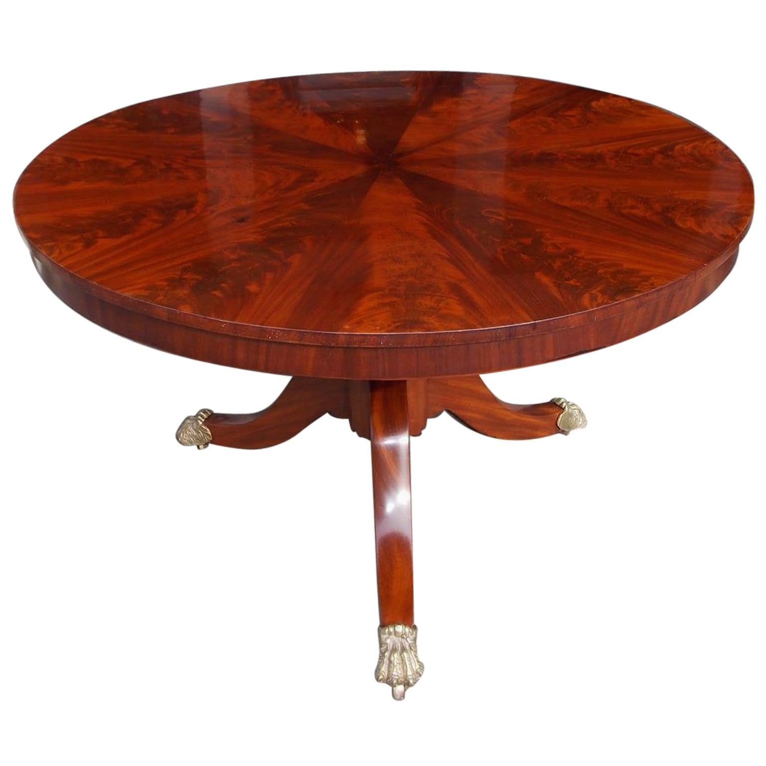 American Crotch Mahogany Pie Shaped Hinged Top Center Table, NY, Circa ...