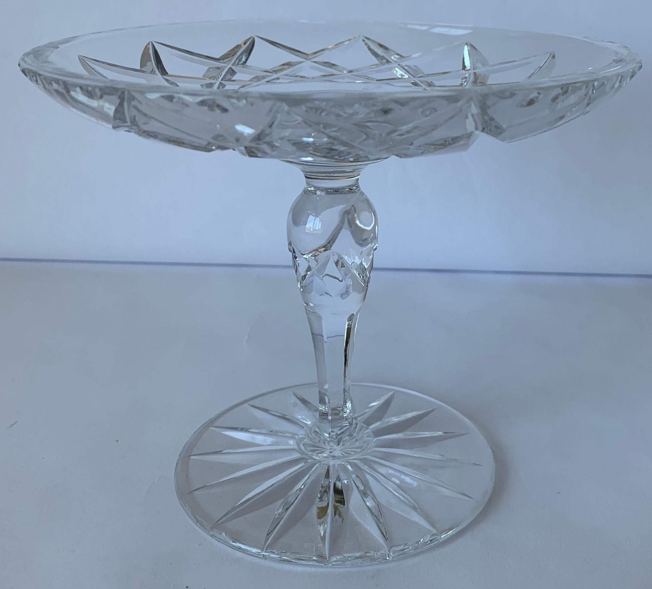 American Cut Crystal Footed Compote at 1stDibs