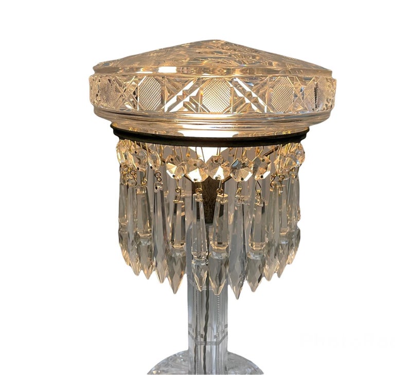 American Cut Crystal Mushroom Shaped Table Lamp at 1stDibs
