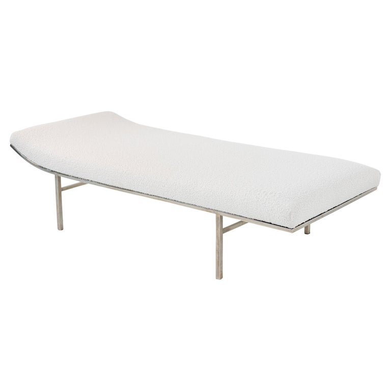 American Daybed by Jules Heumann in White Bouclè and Steel For Sale at ...