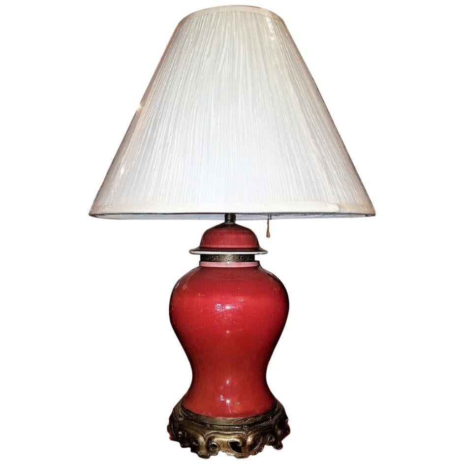 Bohemian Ruby Red Cut to Clear Crystal Table Lamp at 1stDibs