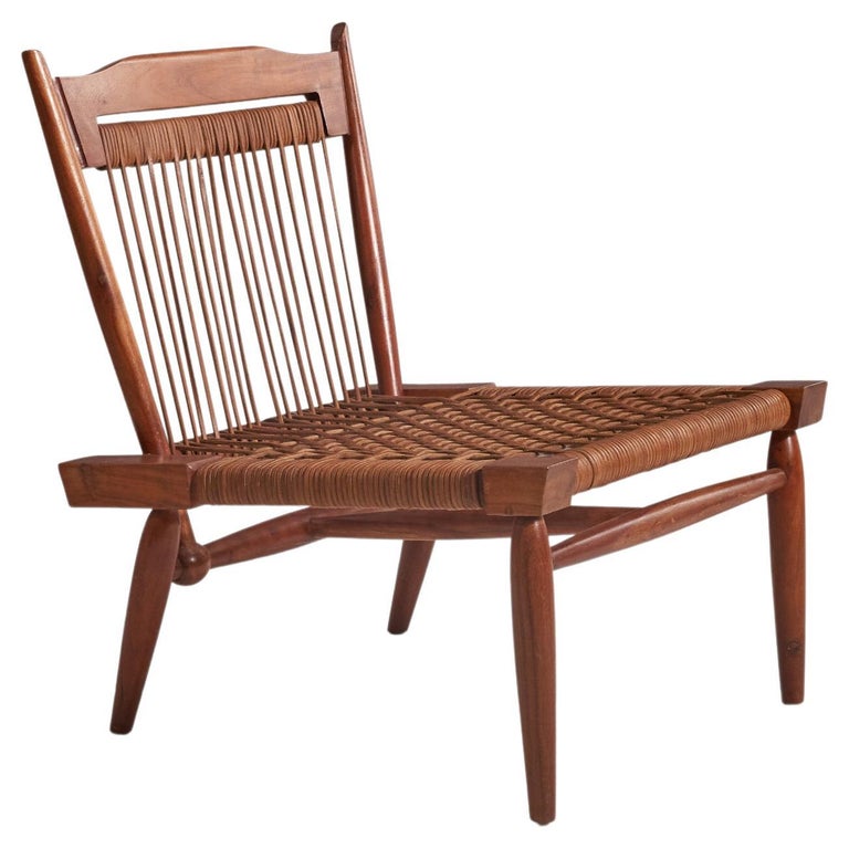 American Designer, Lounge Chair, Walnut, Cane, United States, 1960s For ...