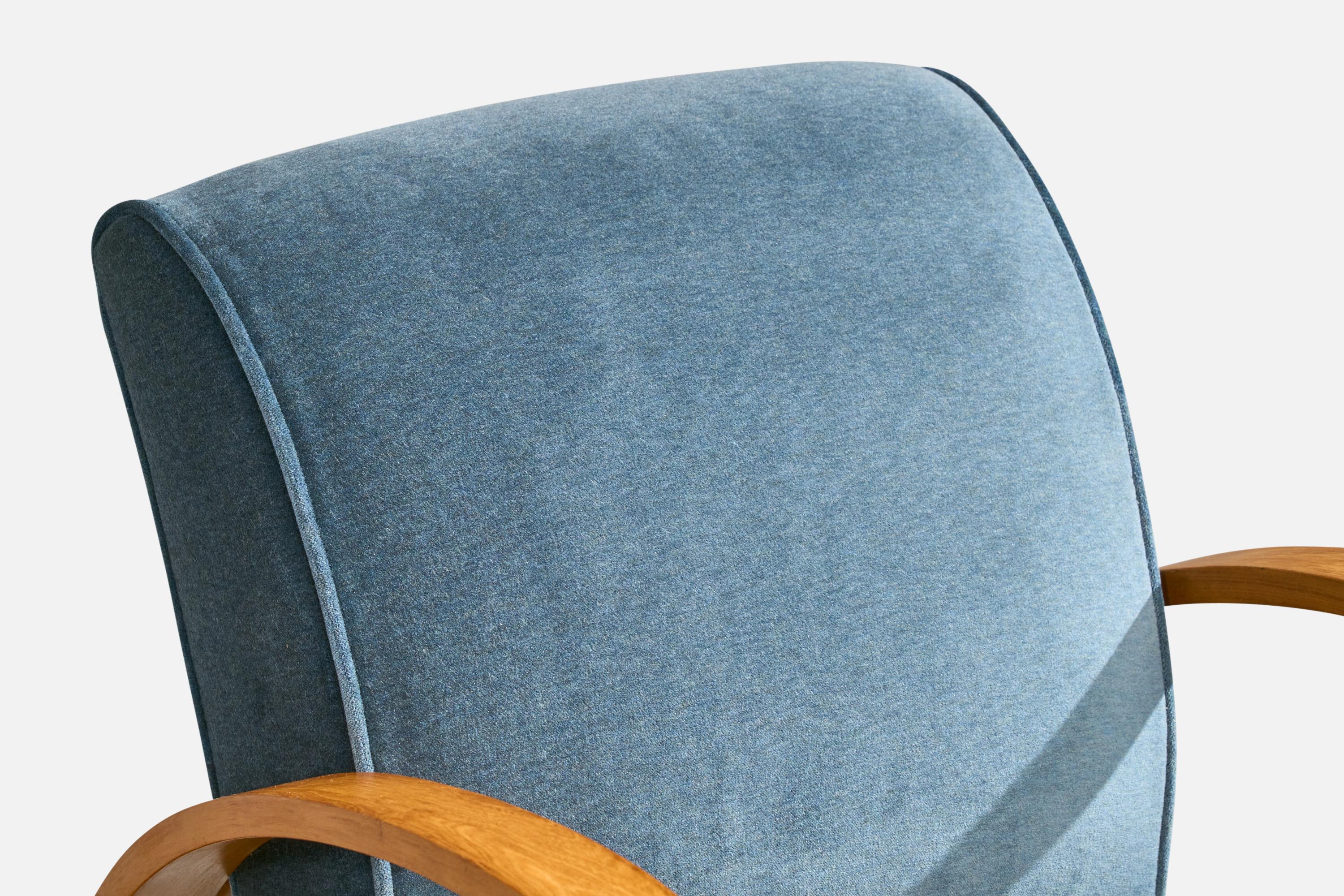 American Designer, Lounge Chairs, Oak, Mohair, USA, 1950s For Sale at ...