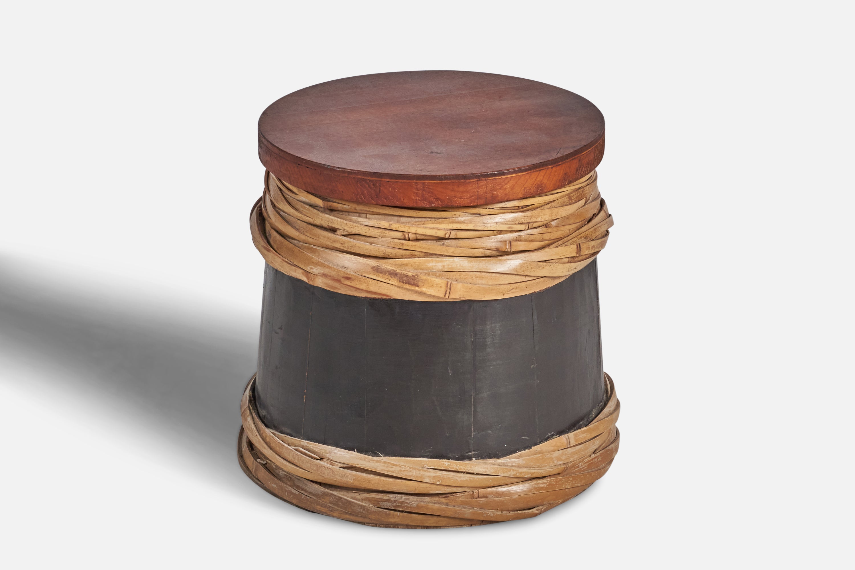 American Designer, Stool, Teak, Wood, Rattan, Philippines, 1950s For ...