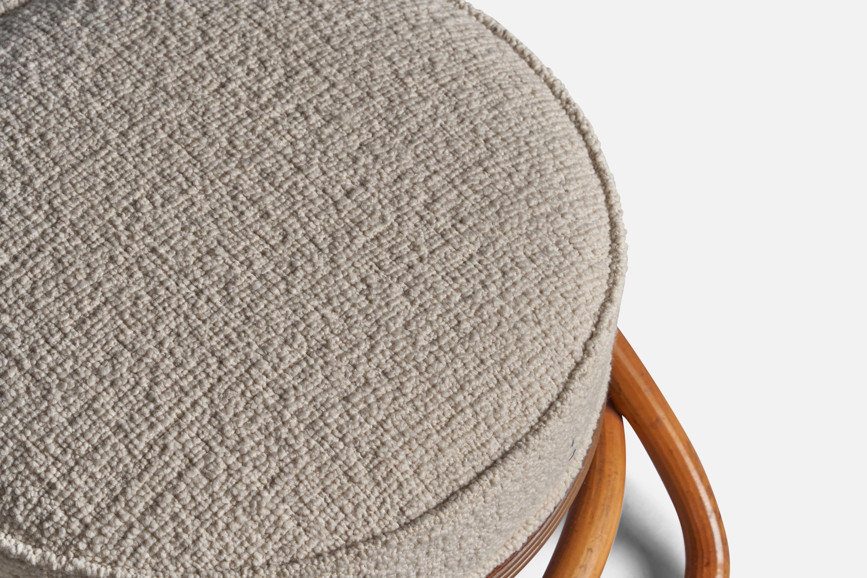 American Designer, Stools, Bamboo, Rattan, Fabric, USA, 1950s For Sale ...