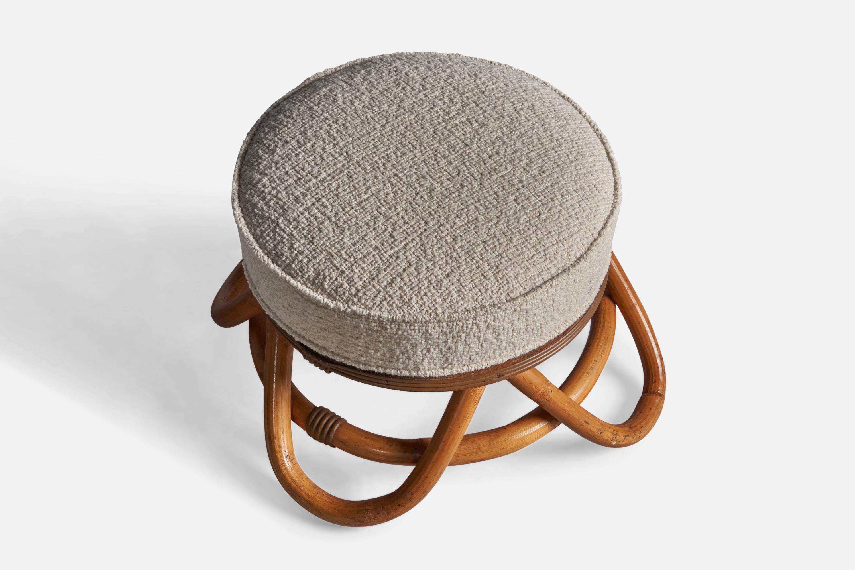 American Designer, Stools, Bamboo, Rattan, Fabric, USA, 1950s For Sale ...