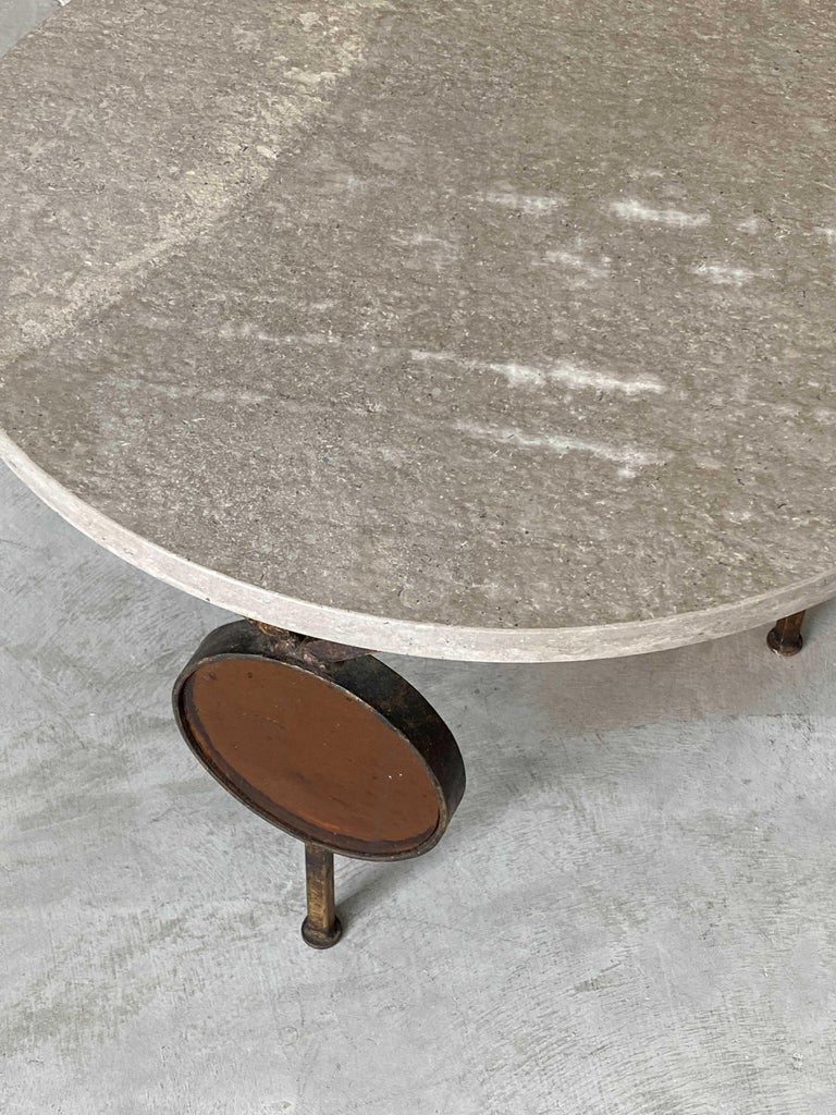 American Designer, Studio Side Tables, Iron, Colored Glass, Slate ...