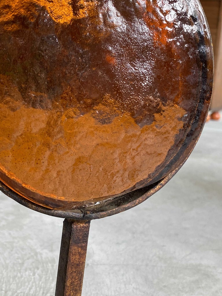 American Designer, Studio Side Tables, Iron, Colored Glass, Slate ...