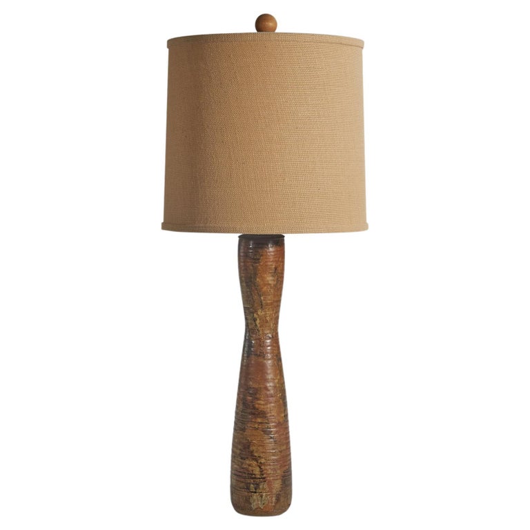 American Designer, Table Lamp, Ceramic, Wood, Fabric, United States ...