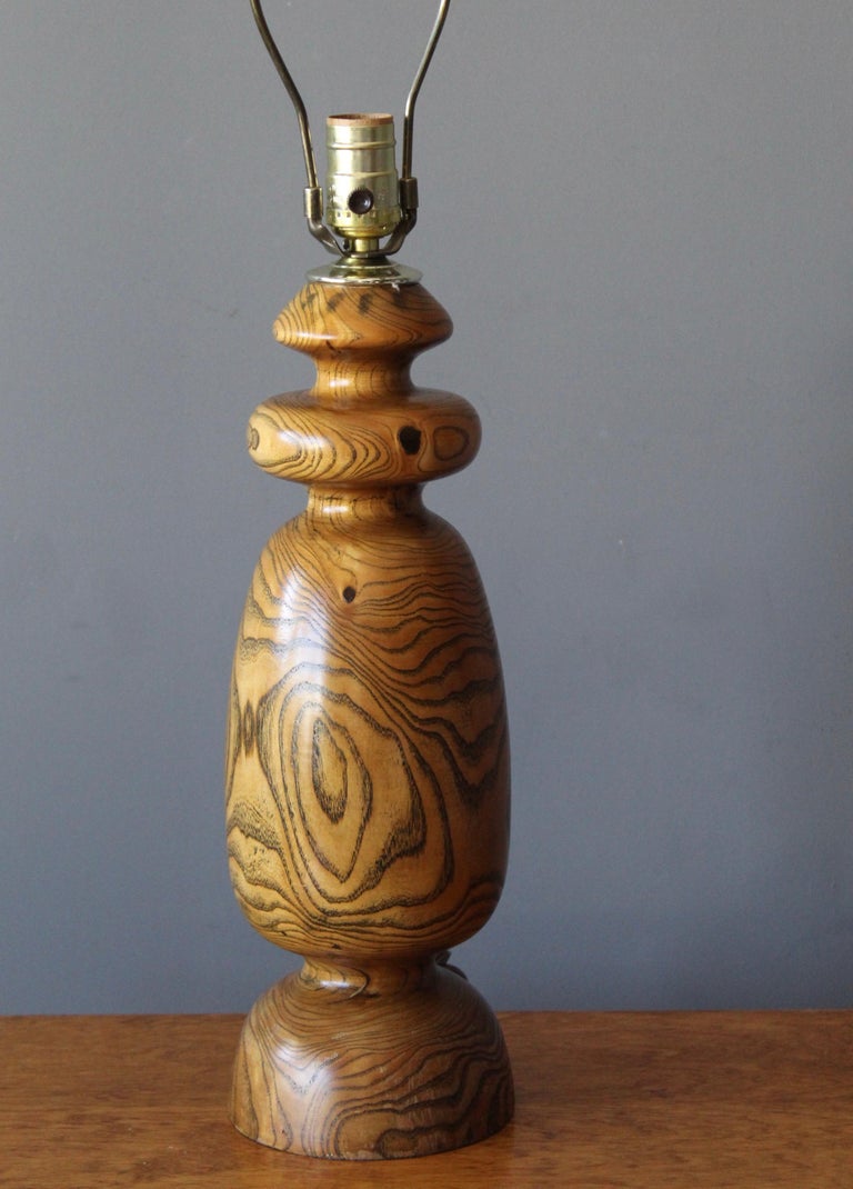American Designer, Table Lamp, Solid Turned Oak, United States, 1960s ...